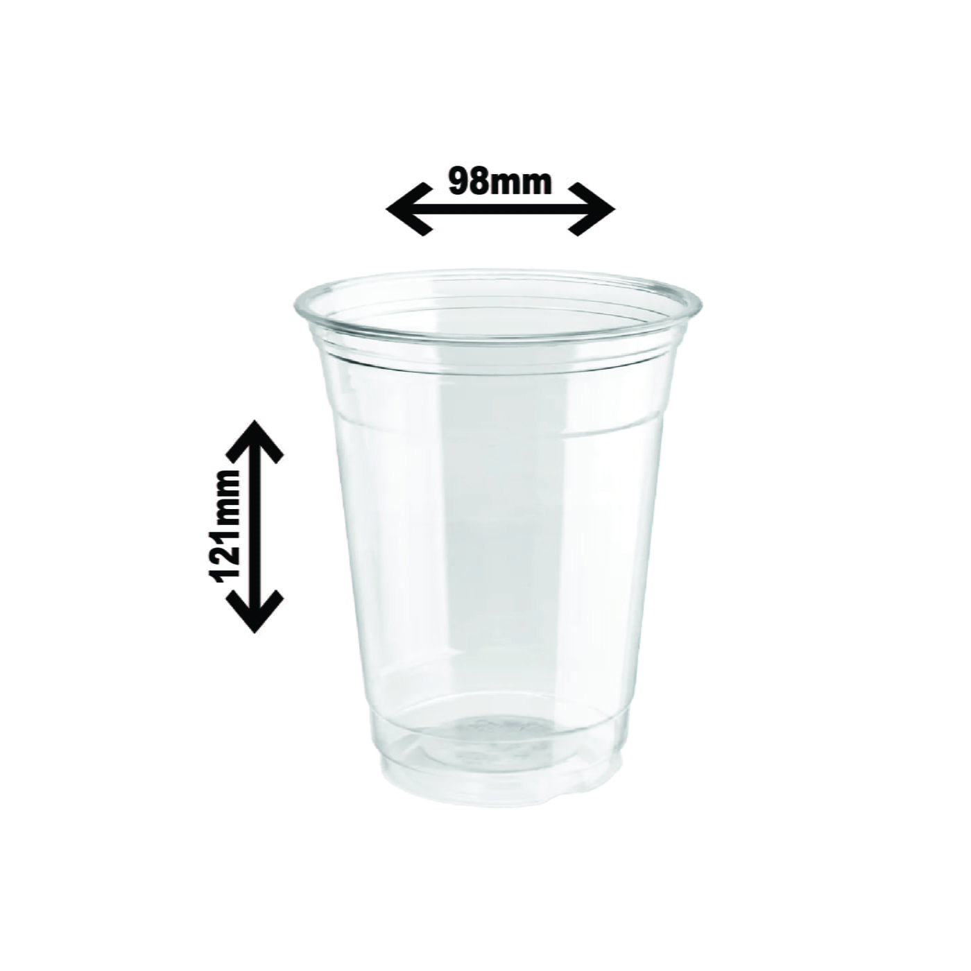 Verre Plastique PET 16 Oz - 98mm (1000/cs)